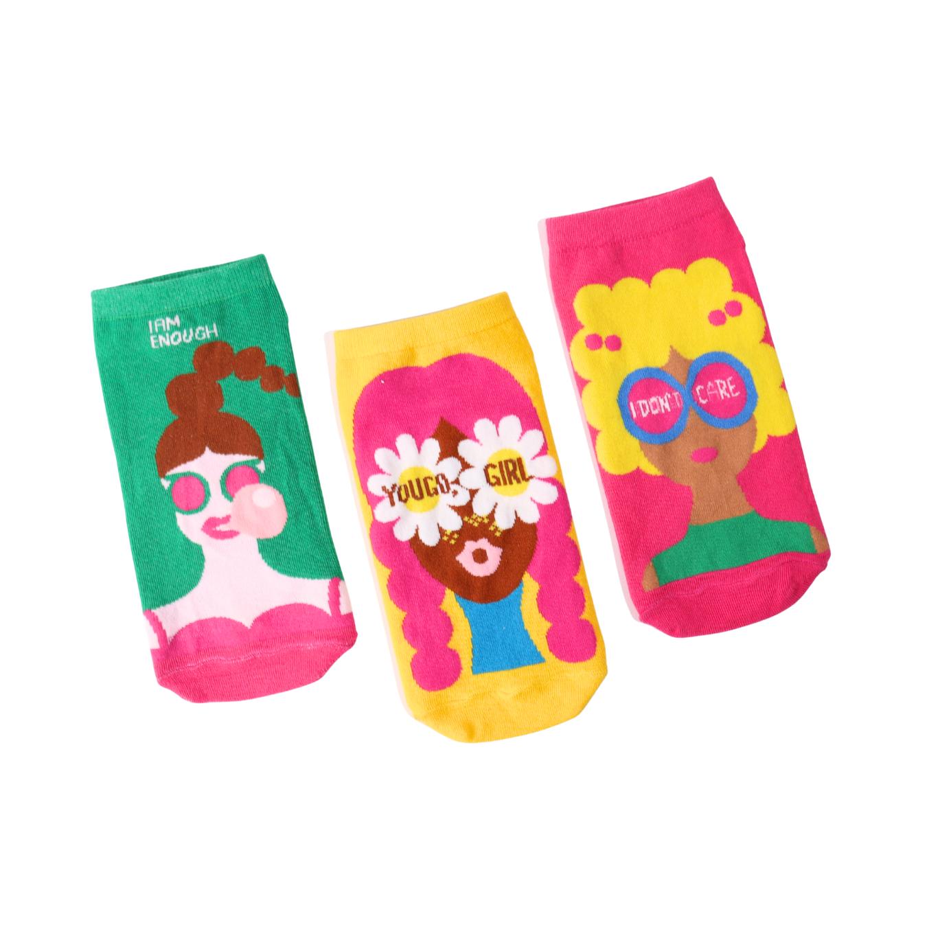 Girl Power Ankle Socks for Women | Quirky Low Cut Socks – Thela Gaadi
